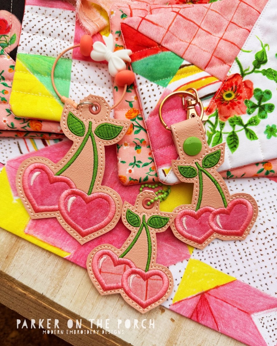 Digital Download- Cherries Bag Tag, Snaptab & Charm – Parker on the Porch