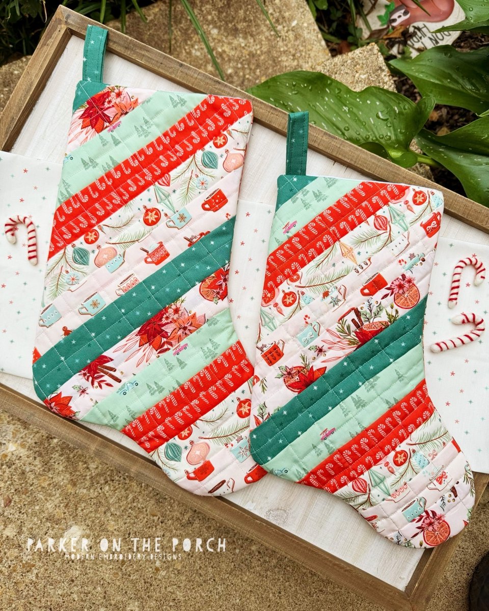 Digital Download- Quilted Scrappy Stocking – Parker on the Porch