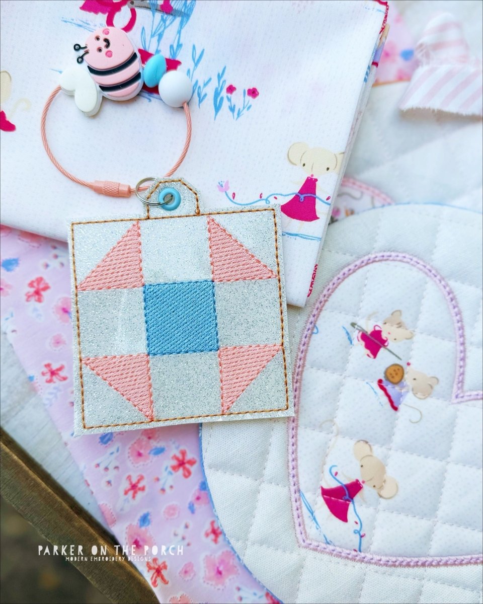 Digital Download- Bag Tag- Quilt Block- Shoo fly – Parker on the Porch