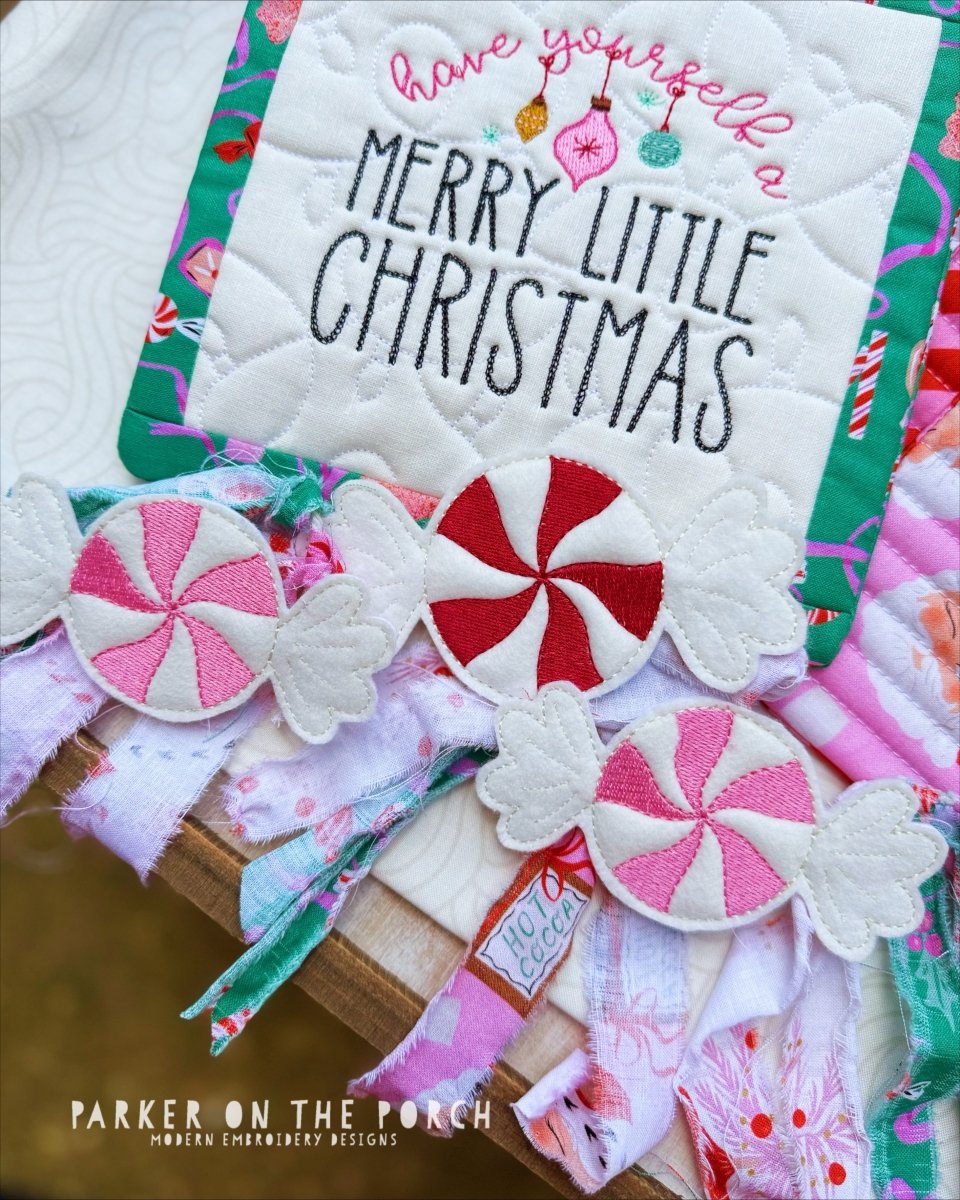 Peppermint Candy Puff Banner – Digital Embroidery Pattern Download ...